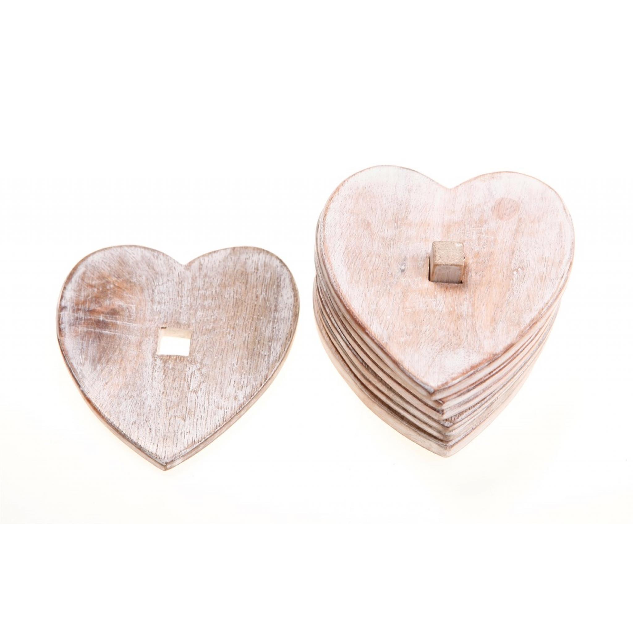 Set Of 6 Wooden Heart Coasters